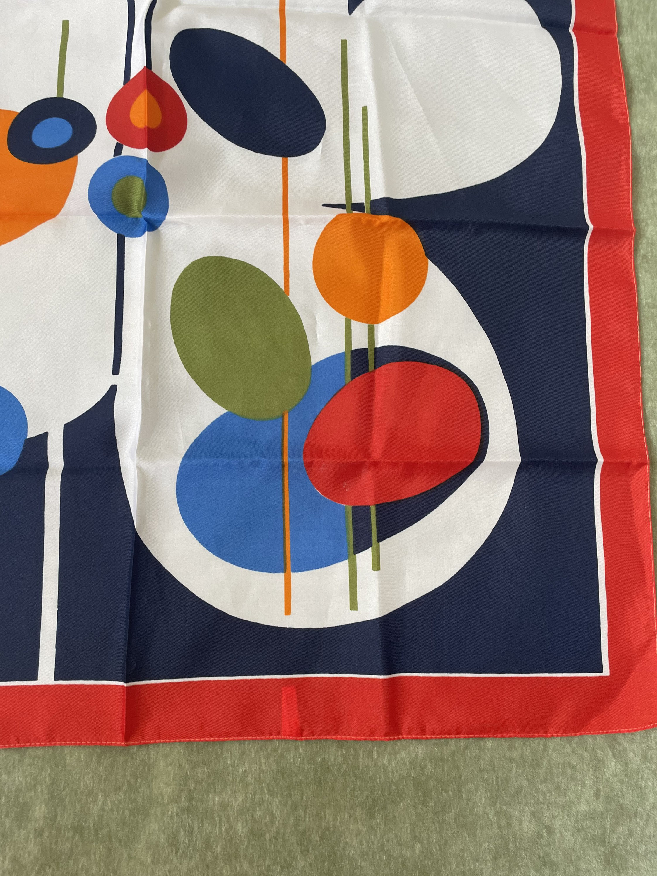 Vintage 1960s Mod Pattern Scarf1960s 60s Circle Oval Stripe - Etsy