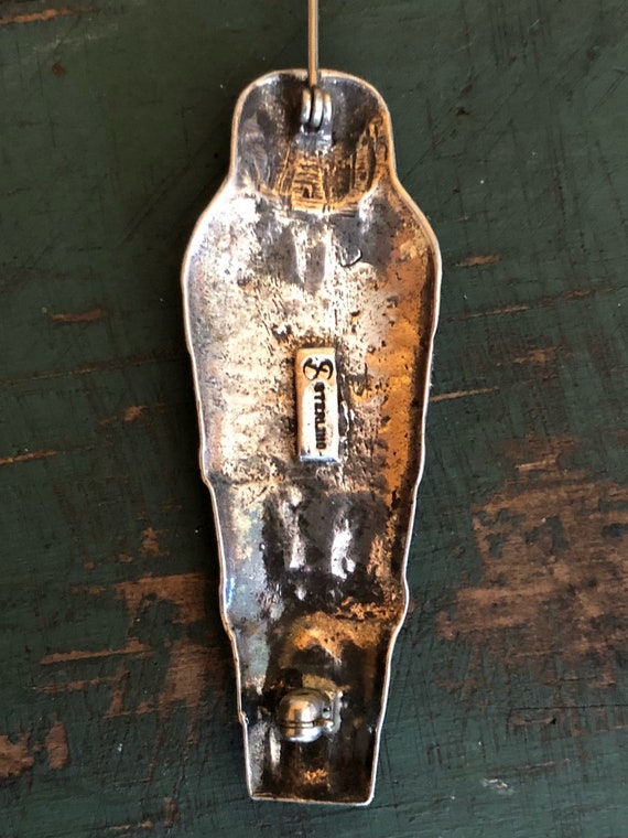 Vintage Sterling Silver Mummy Sarcophagus Pin Brooch,… - Gem