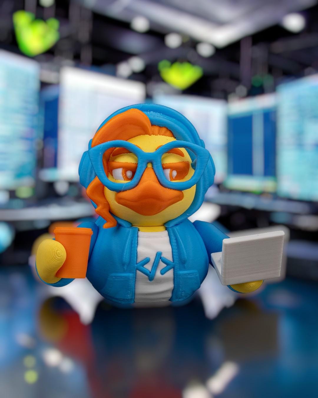 Code Quacker 3D Printed Articulated Duck Figurine | Funny Collectible ...