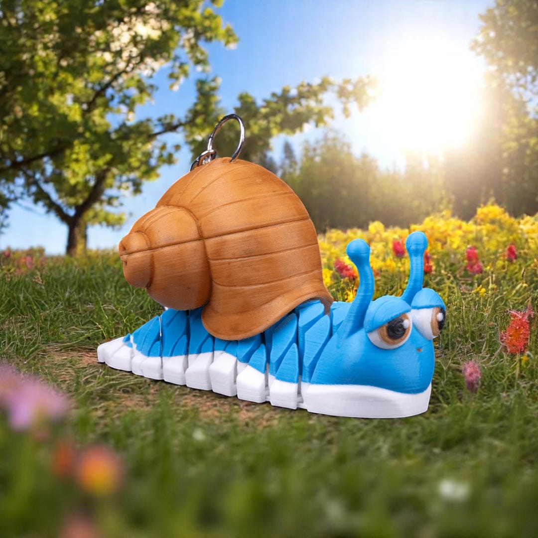 Abigail the Snail – 3D Printed Articulated Mesh Snail Keychain ...
