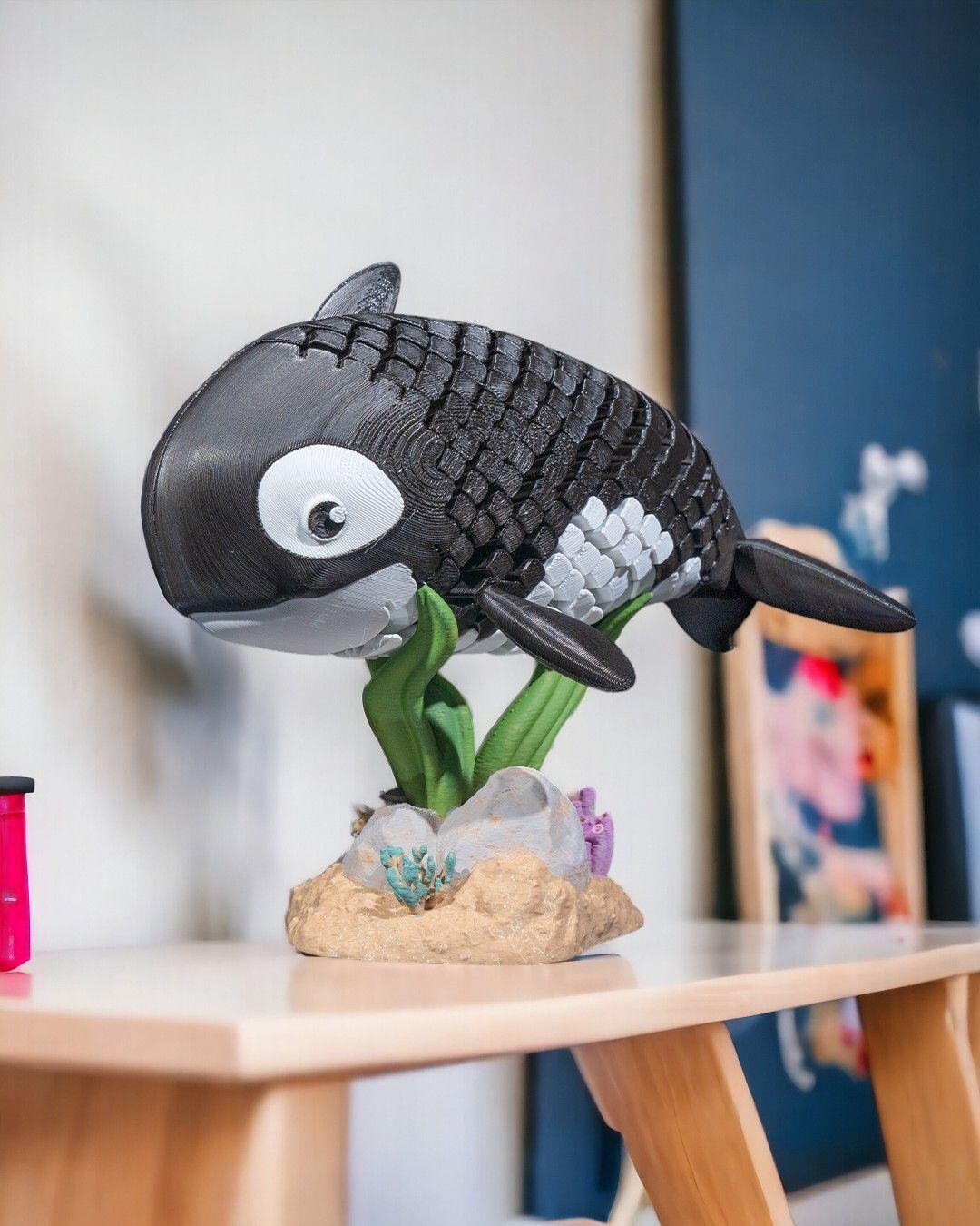 Oscar the Orca - 3D Printed Articulated Orca Fidget Toy | Poseable Sea ...