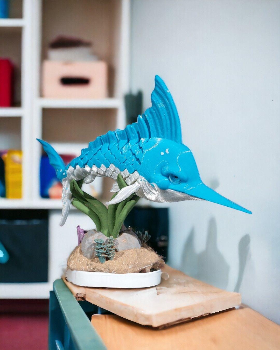 Merlin the Marlin - 3D Printed Articulated Fish Fidget Toy | Poseable ...
