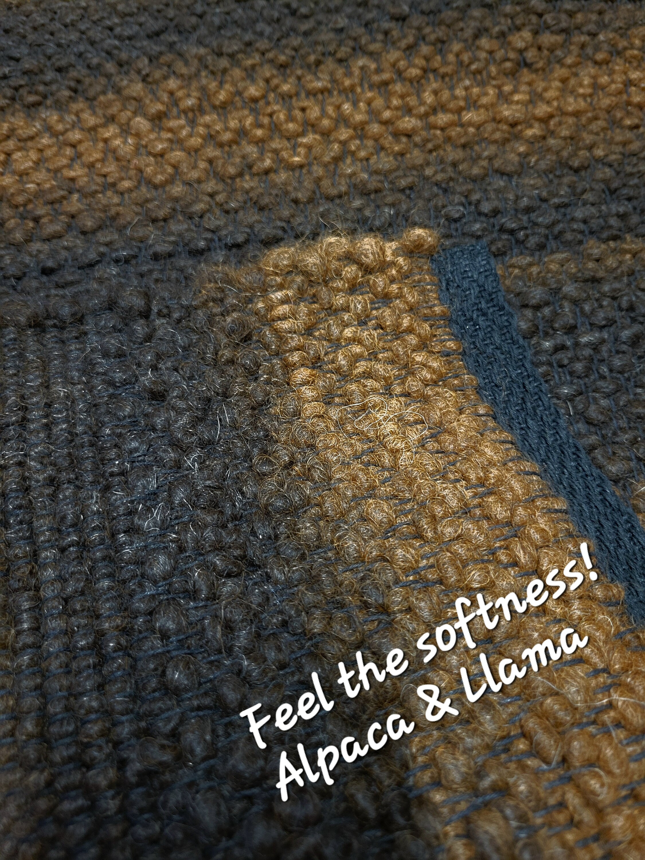 Alpaca and Llama Wool Rug. All Natural Chocolate Brown & Black Colored ...