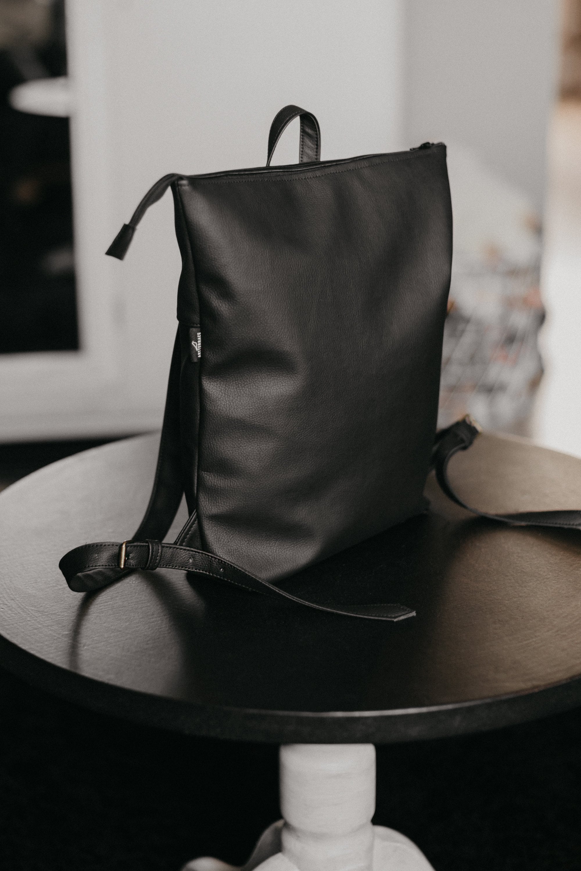 Faux Leather Backpack Vegan Leather Backpack Black Backpack | Etsy