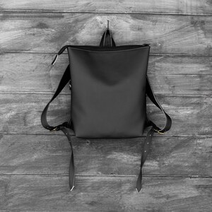 Handmade Vegan Leather Kids Backpack: Black Minimalist Rucksack - Etsy
