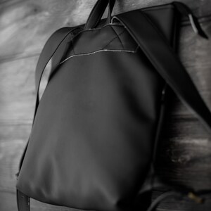 Handmade Vegan Leather Kids Backpack: Black Minimalist Rucksack - Etsy