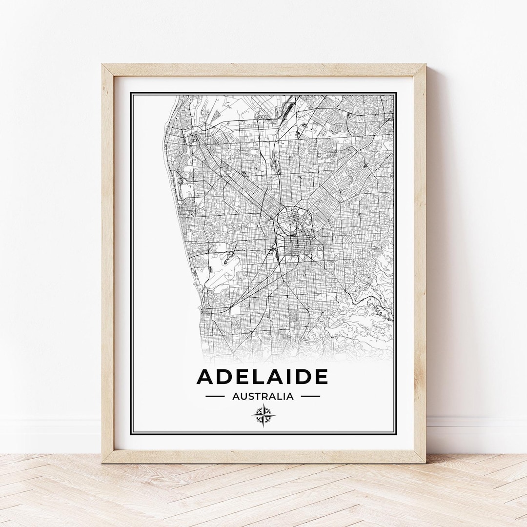 Adelaide Map Print | Map of Adelaide Australia | Digital Download - Etsy