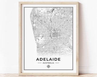 Printable Map of Adelaide, Australia. Adelaide Map. 24x36 Inch. - Etsy
