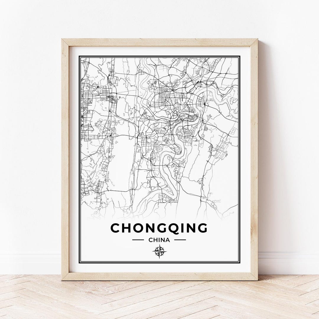 Chongqing Map Print | Map of Chongqing China | Digital Download - Etsy