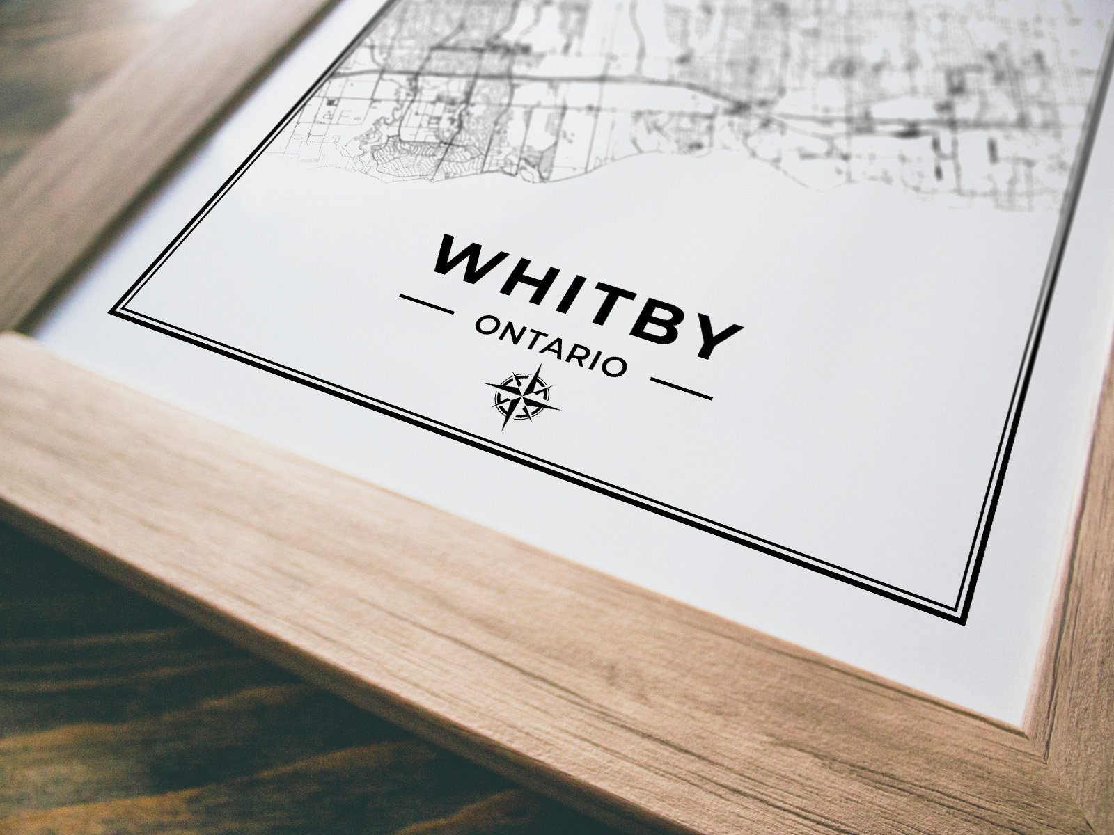 Whitby Map Print Map of Whitby Ontario Black & White - Etsy Canada