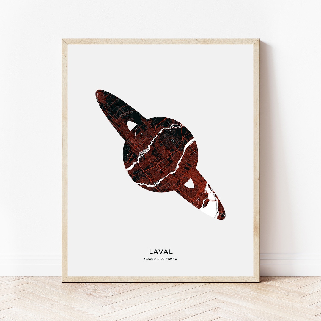 Laval Saturn Print | Map of Laval Quebec | Digital Download - Etsy