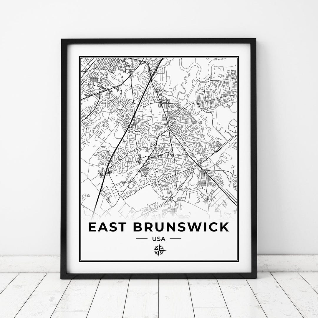 East Brunswick Map Print | Map of East Brunswick New Jersey | Digital ...