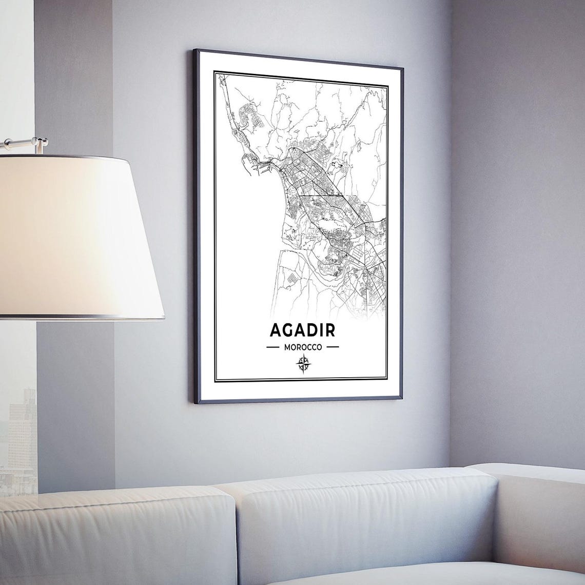 Agadir Map Print | Map of Agadir Morocco | Digital Download - Etsy