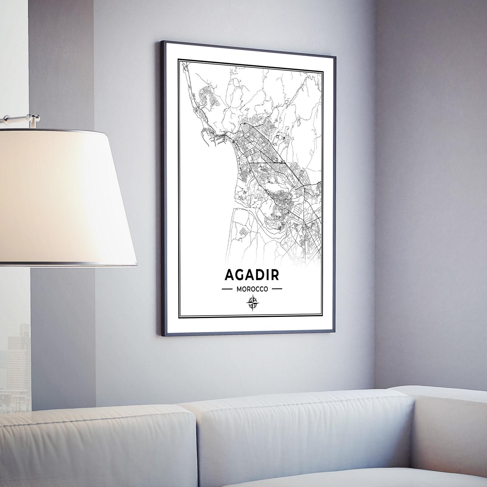 Agadir Map Print | Map of Agadir Morocco | Digital Download - Etsy