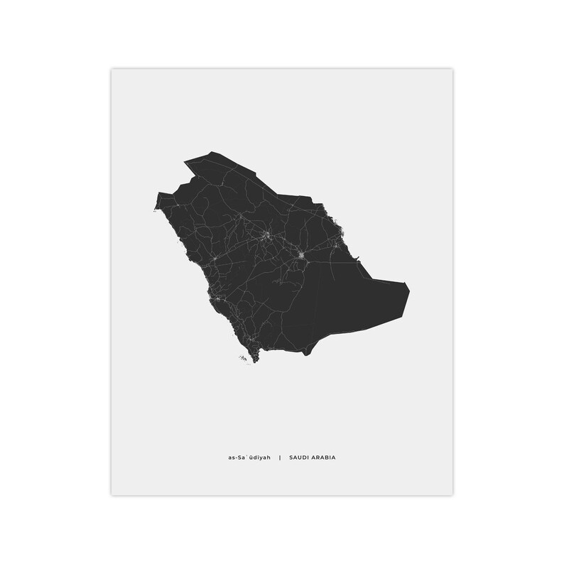 Saudi Arabia Map Print | Map of Saudi Arabia | Digital Download - Etsy