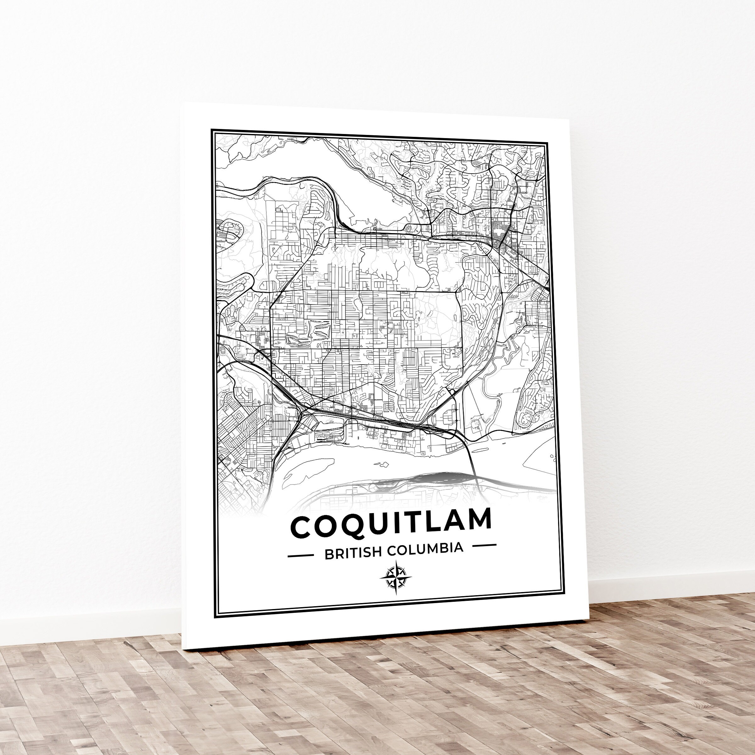 Coquitlam Map Print Map of Coquitlam British Columbia | Etsy