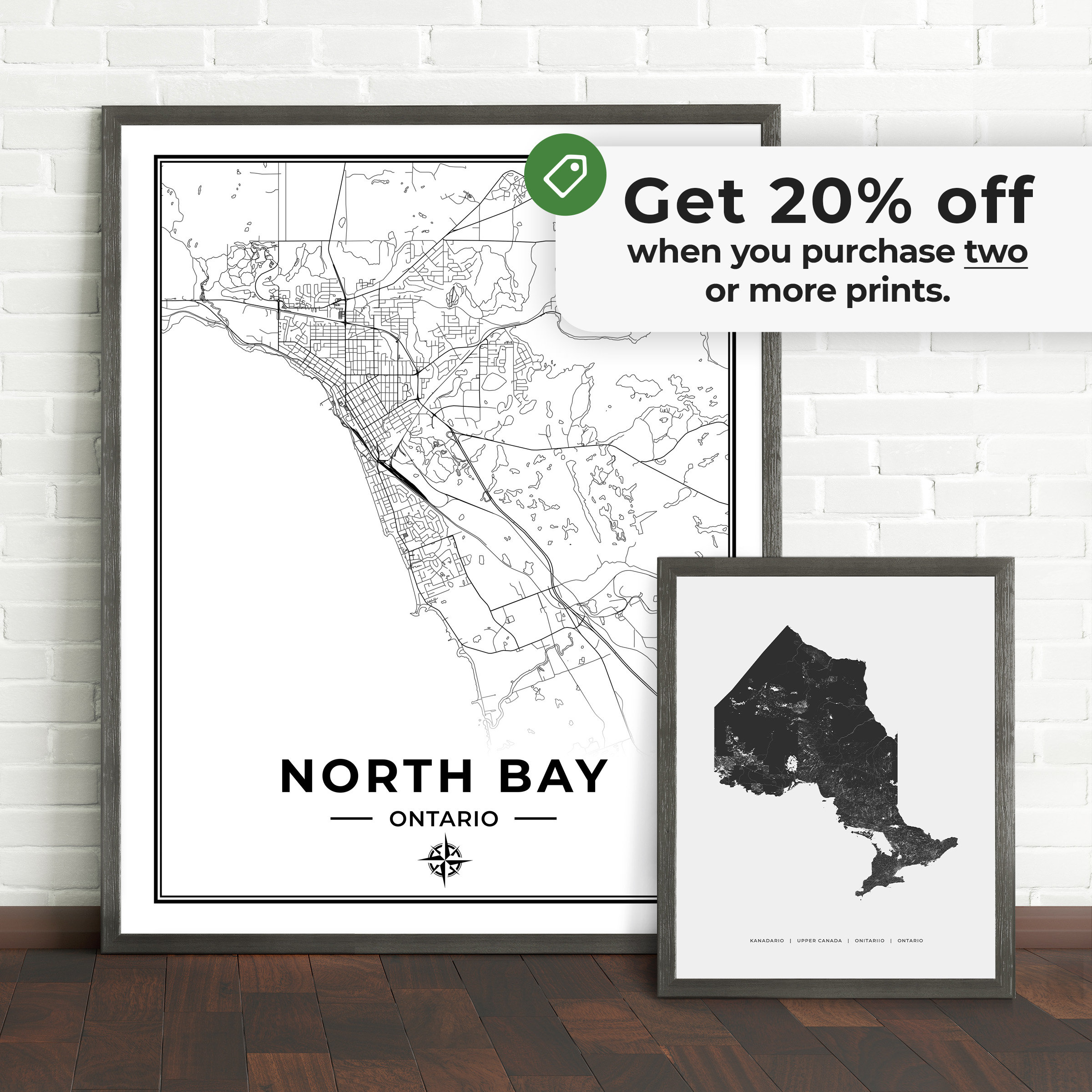 North Bay Map Print Map of North Bay Ontario Black & White - Etsy Canada