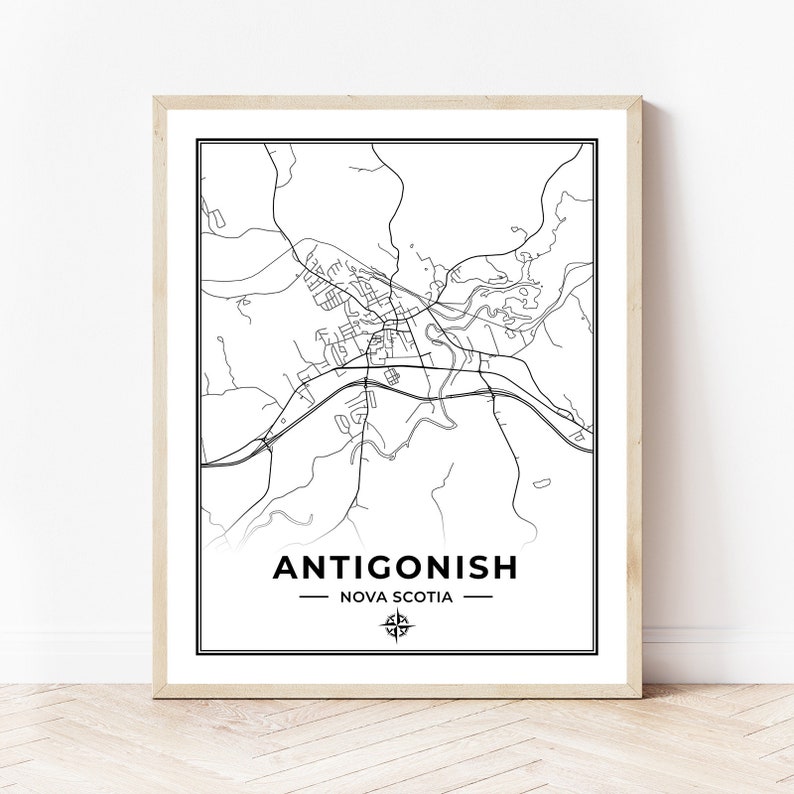Antigonish Map Print Map of Antigonish Nova Scotia Black & - Etsy Canada
