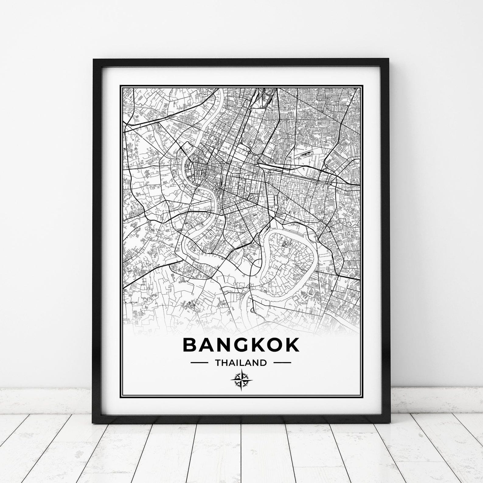 Bangkok Map Print | Map of Bangkok Thailand | Digital Download - Etsy
