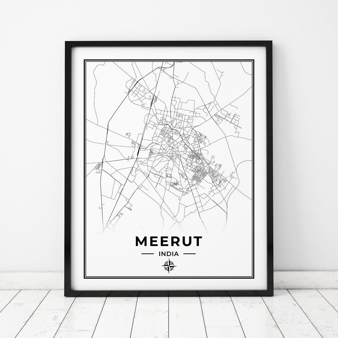Meerut Map Print | Map of Meerut India | Digital Download - Etsy