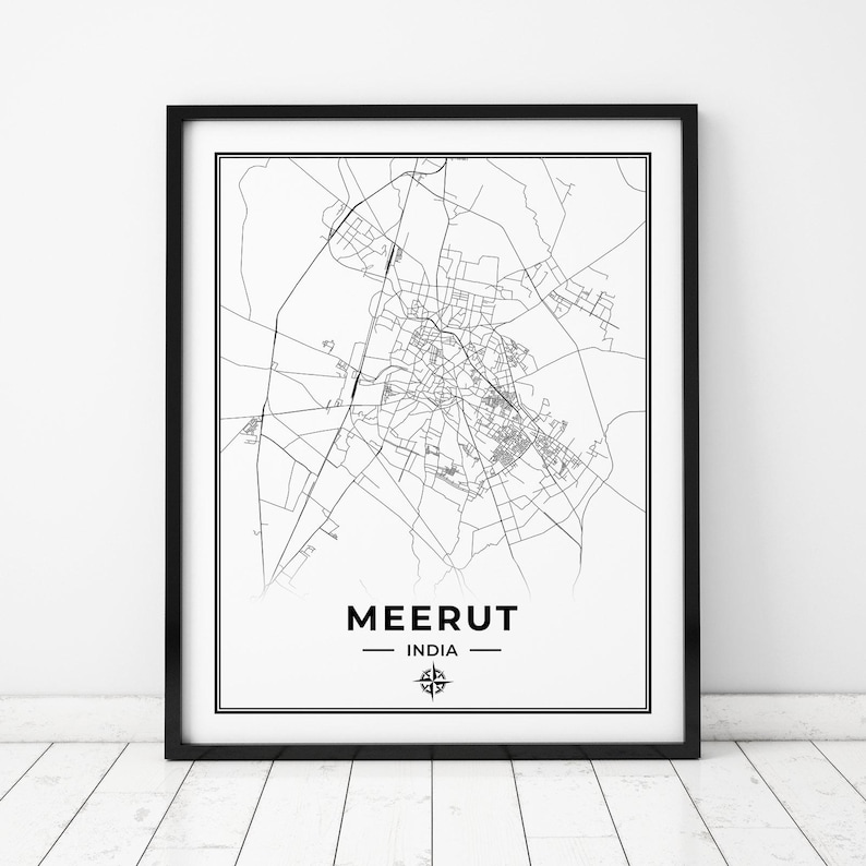 Meerut Map Print | Map of Meerut India | Digital Download - Etsy