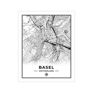 Basel Map Print | Map of Basel Switzerland | Digital Download - Etsy