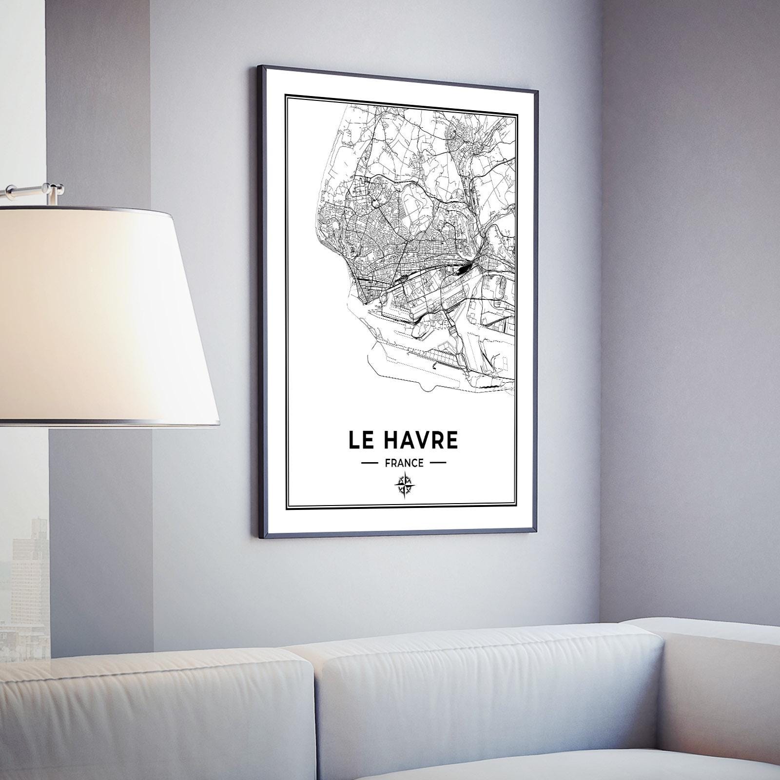 Le Havre Map Print | Map of Le Havre France | Digital Download - Etsy
