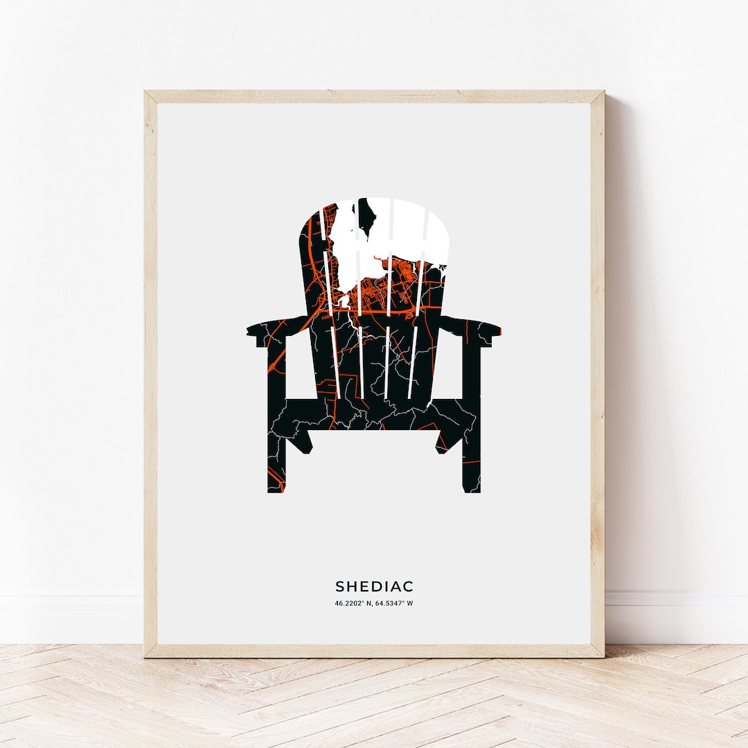 Shediac Adirondack Print Map of Shediac New Brunswick - Etsy Canada