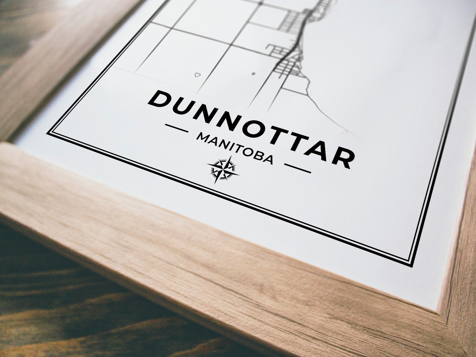 Dunnottar Map Print | Map of Dunnottar Manitoba | Black & White ...