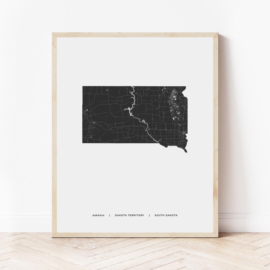 South Dakota Map Print | Map of South Dakota | Digital Download - Etsy
