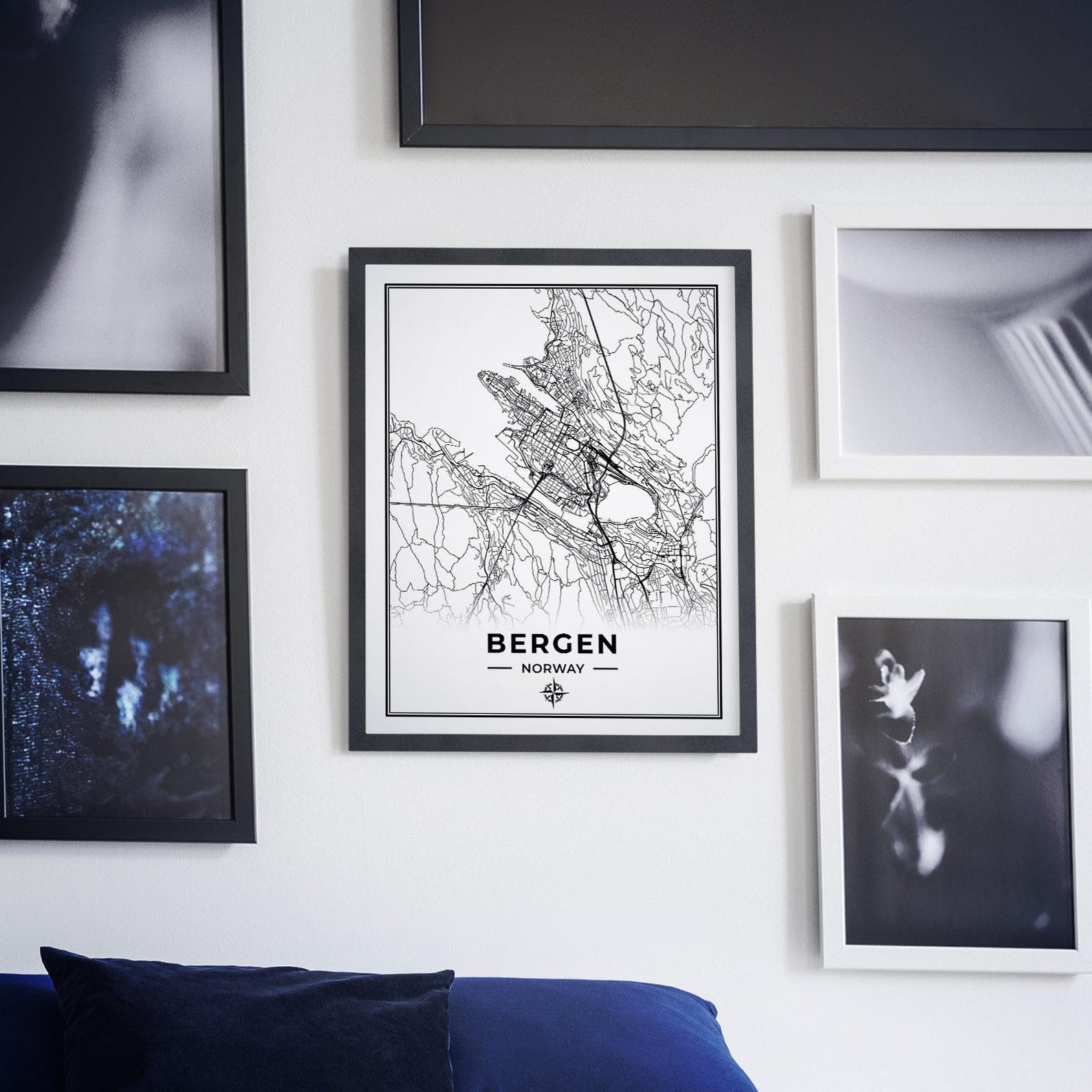 Bergen Map Print | Map of Bergen Norway | Digital Download - Etsy
