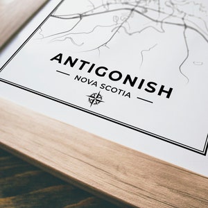 Antigonish Map Print | Map of Antigonish Nova Scotia | Black & White ...