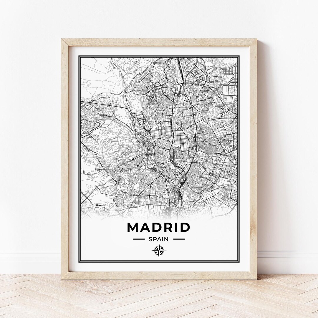 Madrid Map Print | Map of Madrid Spain | Digital Download - Etsy