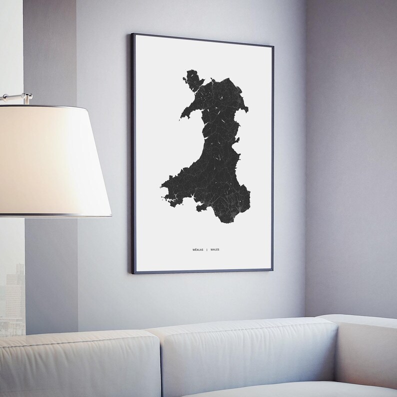 Wales Map Print | Map of Wales | Digital Download - Etsy