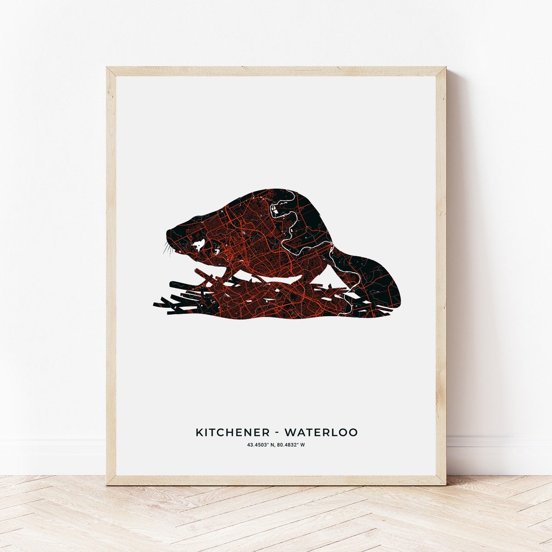 Kitchener-waterloo Beaver Print | Map of Kitchener-waterloo Ontario ...