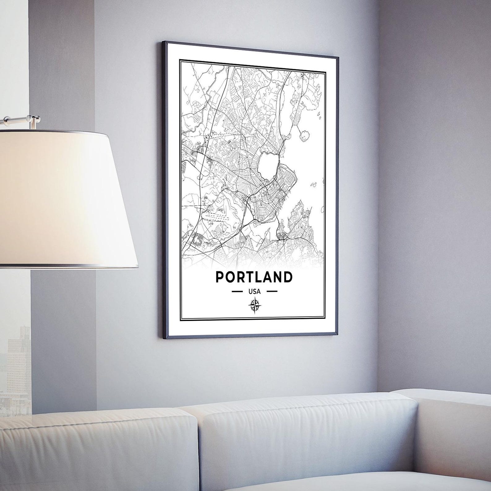 Portland Maine Map Print | Map of Portland Maine | Digital Download - Etsy