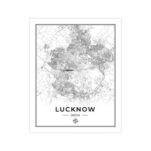 Lucknow Map Print | Map of Lucknow India | Digital Download - Etsy
