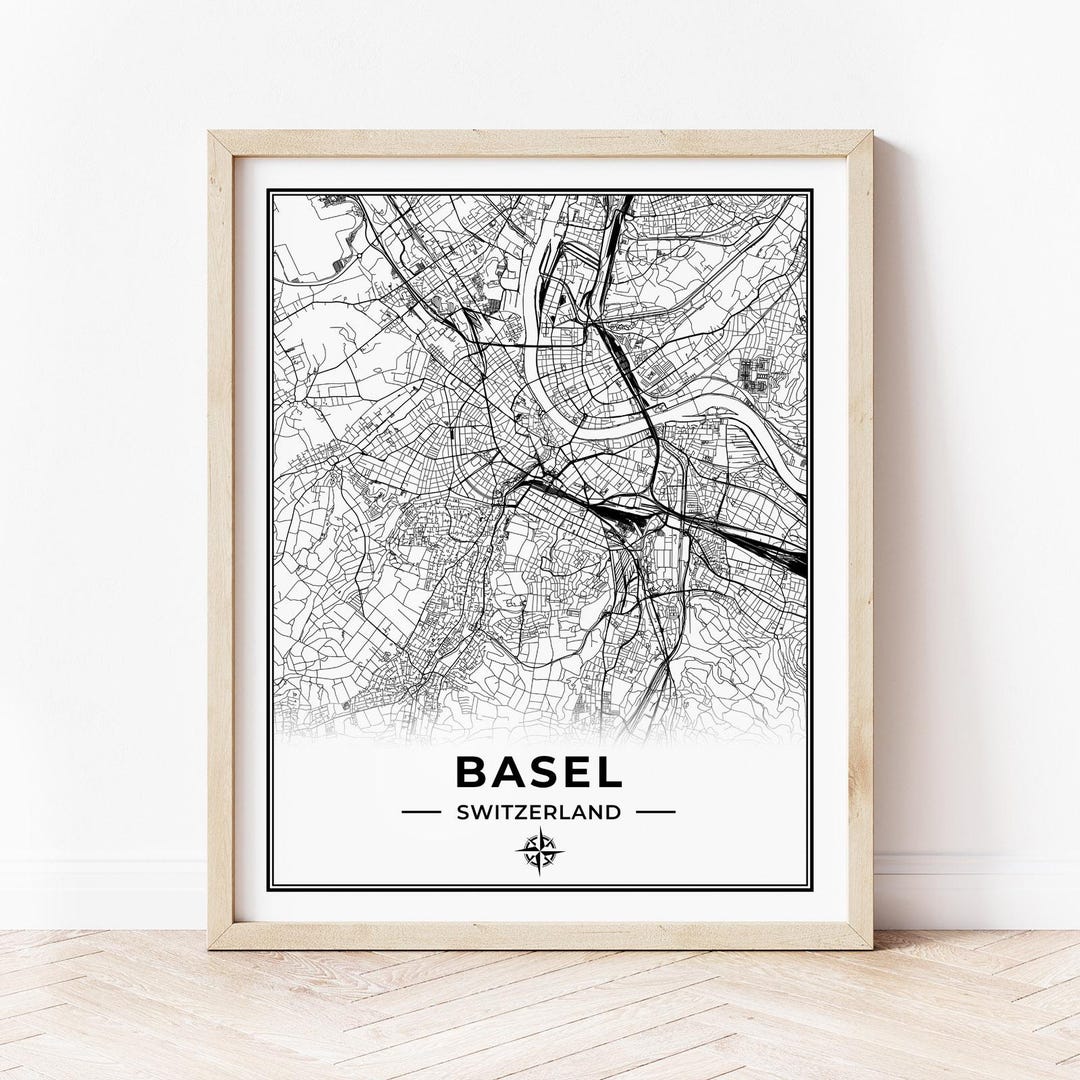 Basel Map Print | Map of Basel Switzerland | Digital Download - Etsy