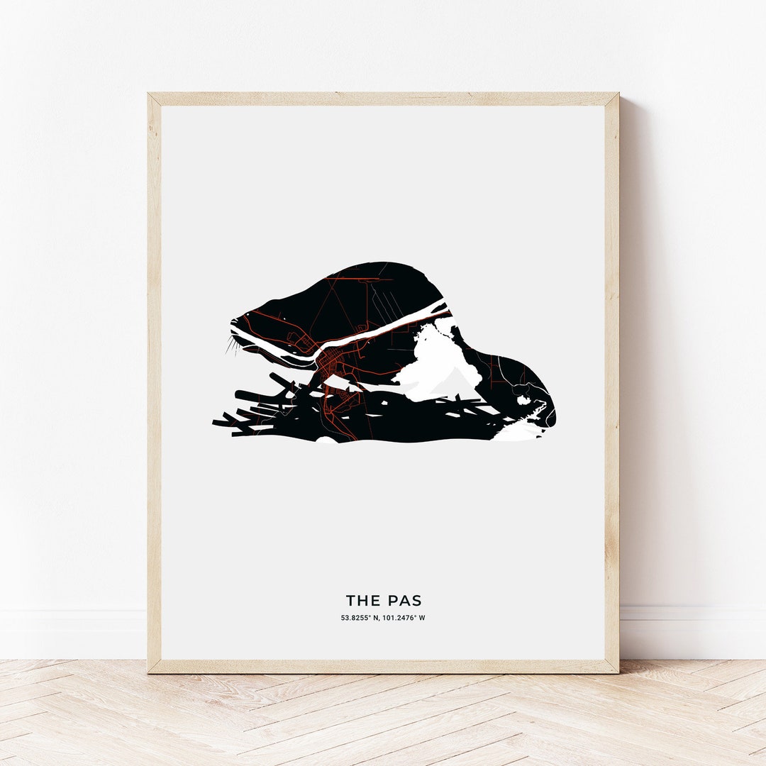 The Pas Beaver Print | Map of the Pas Manitoba | Digital Download - Etsy