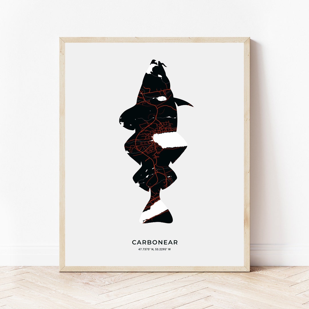 Carbonear Codfish Print | Map of Carbonear Newfoundland | Digital ...