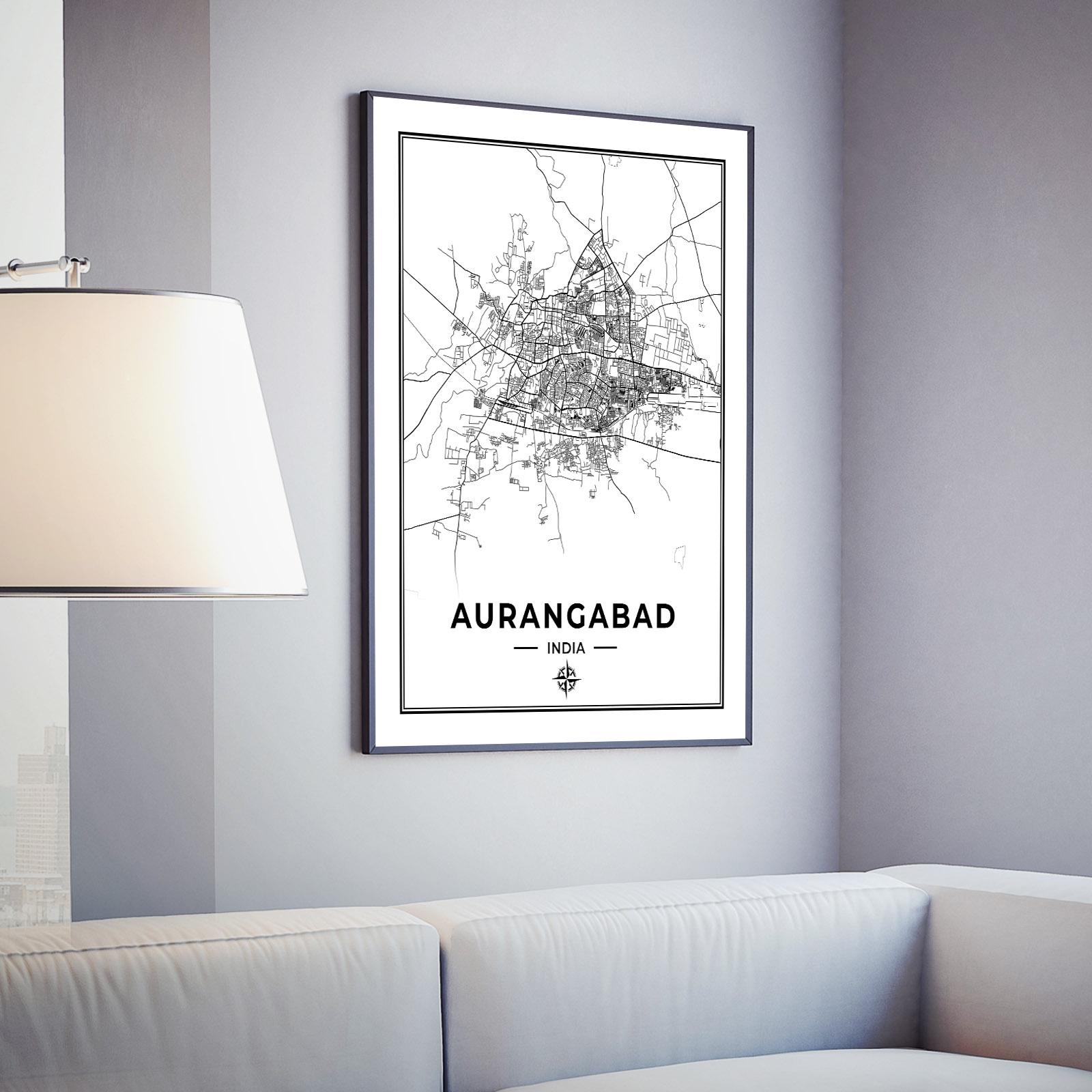 Aurangabad Map Print | Map of Aurangabad India | Digital Download - Etsy