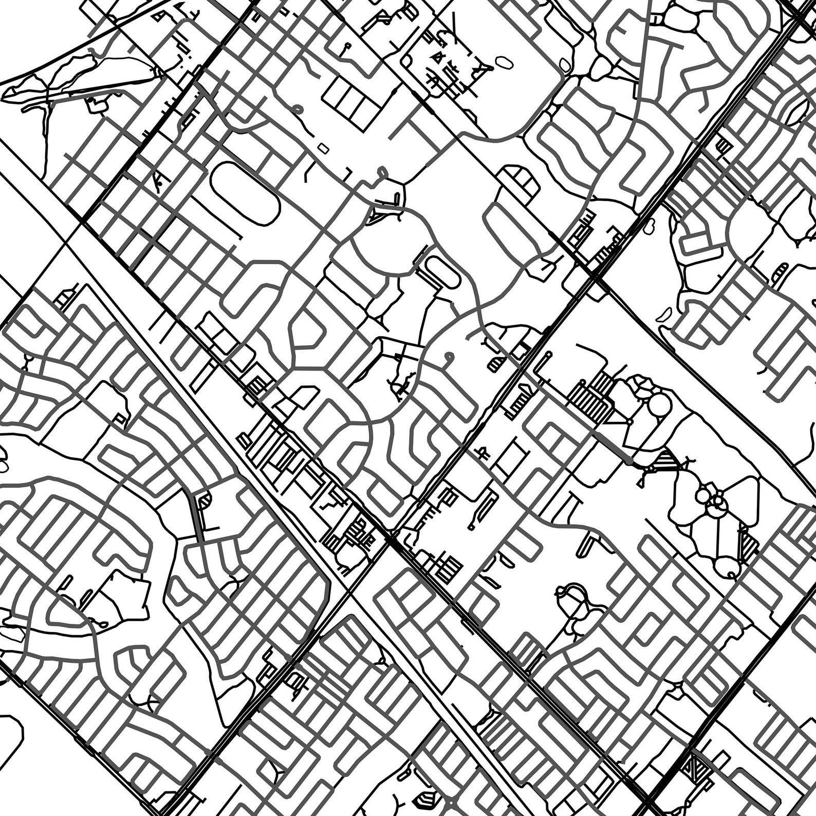 Milton Map Print | Map of Milton Ontario | Black & White | Digital ...