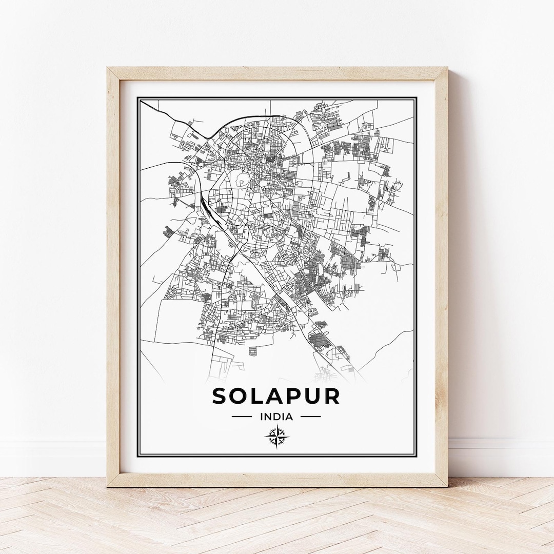 Solapur Map Print | Map of Solapur India | Digital Download - Etsy