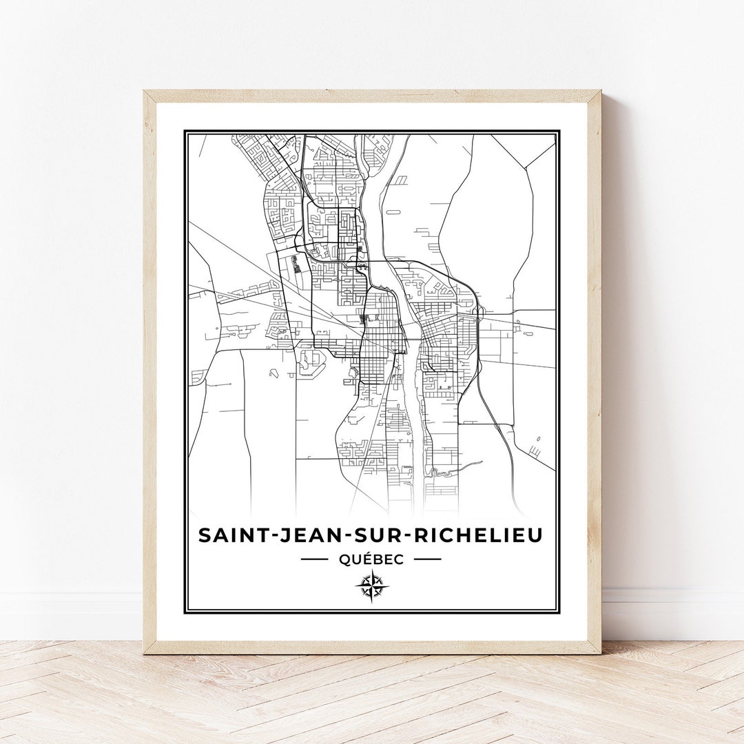 Saint-jean-sur-richelieu Map Print | Map of Saint-jean-sur-richelieu ...