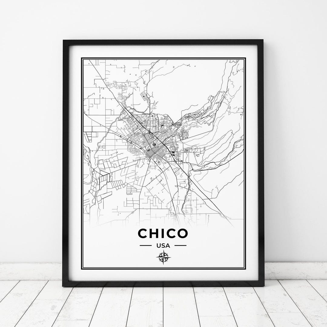 Chico Map Print | Map of Chico California | Digital Download - Etsy