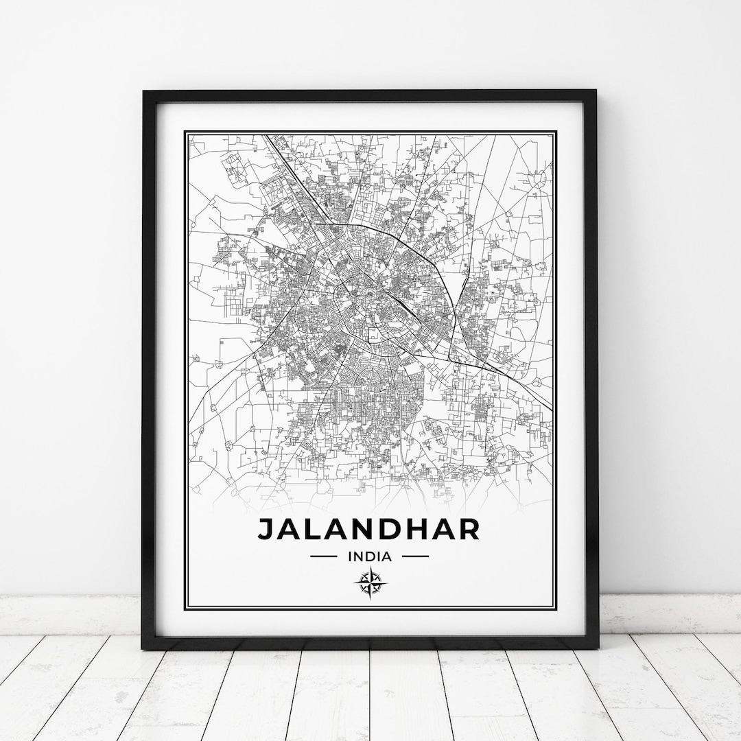 Jalandhar Map Print | Map of Jalandhar India | Digital Download - Etsy