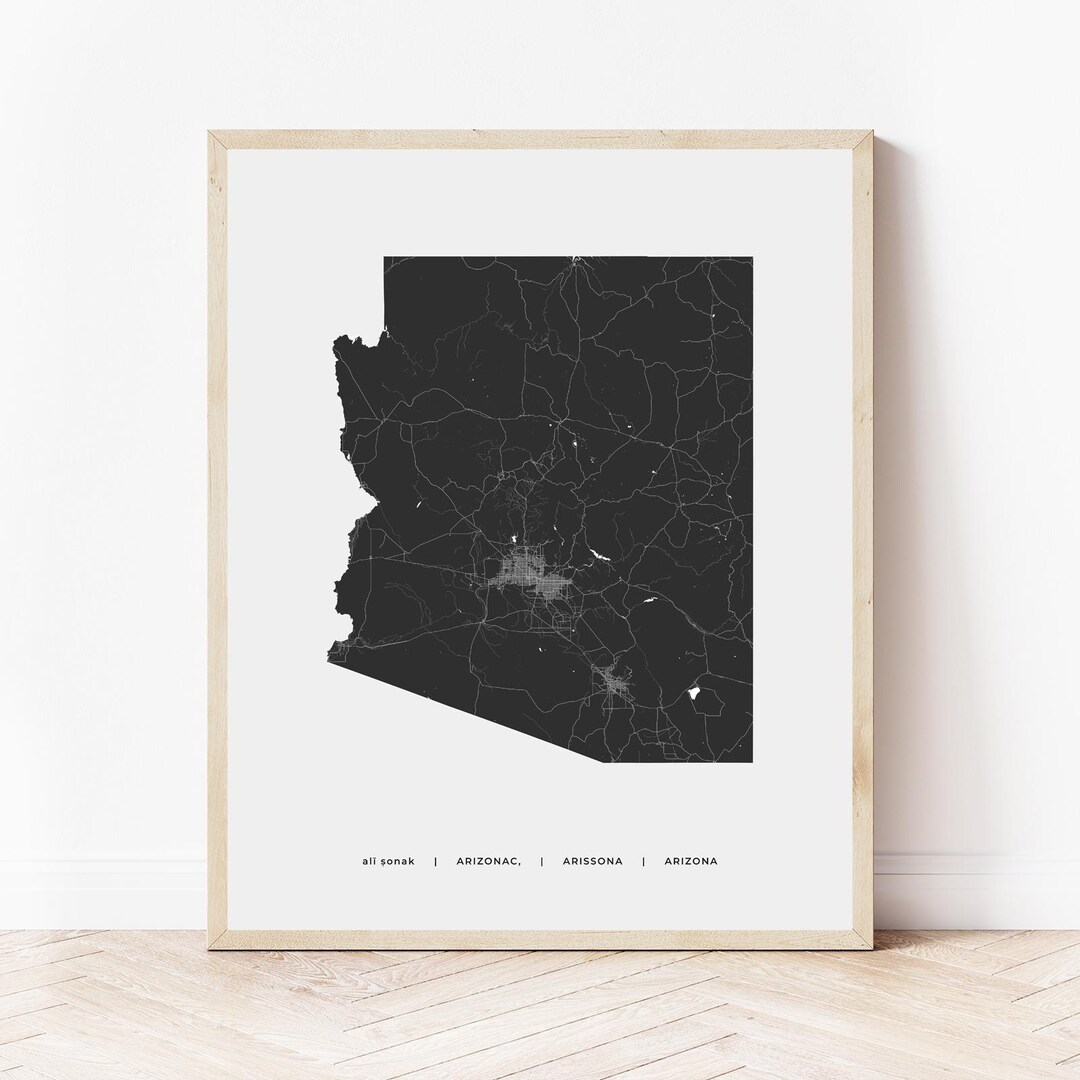 Arizona Map Print | Map of Arizona | Digital Download - Etsy