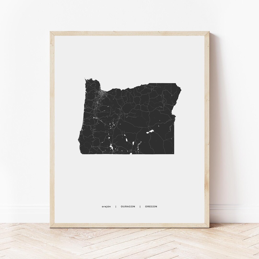Oregon Map Print | Map of Oregon | Digital Download - Etsy