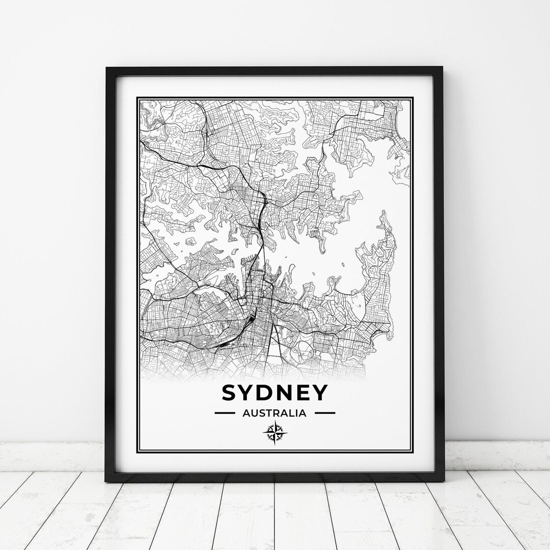 Sydney Map Print | Map of Sydney Australia | Digital Download - Etsy