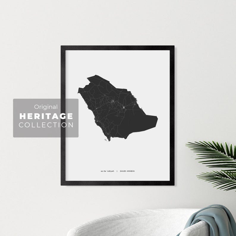 Saudi Arabia Map Print | Map of Saudi Arabia | Digital Download - Etsy